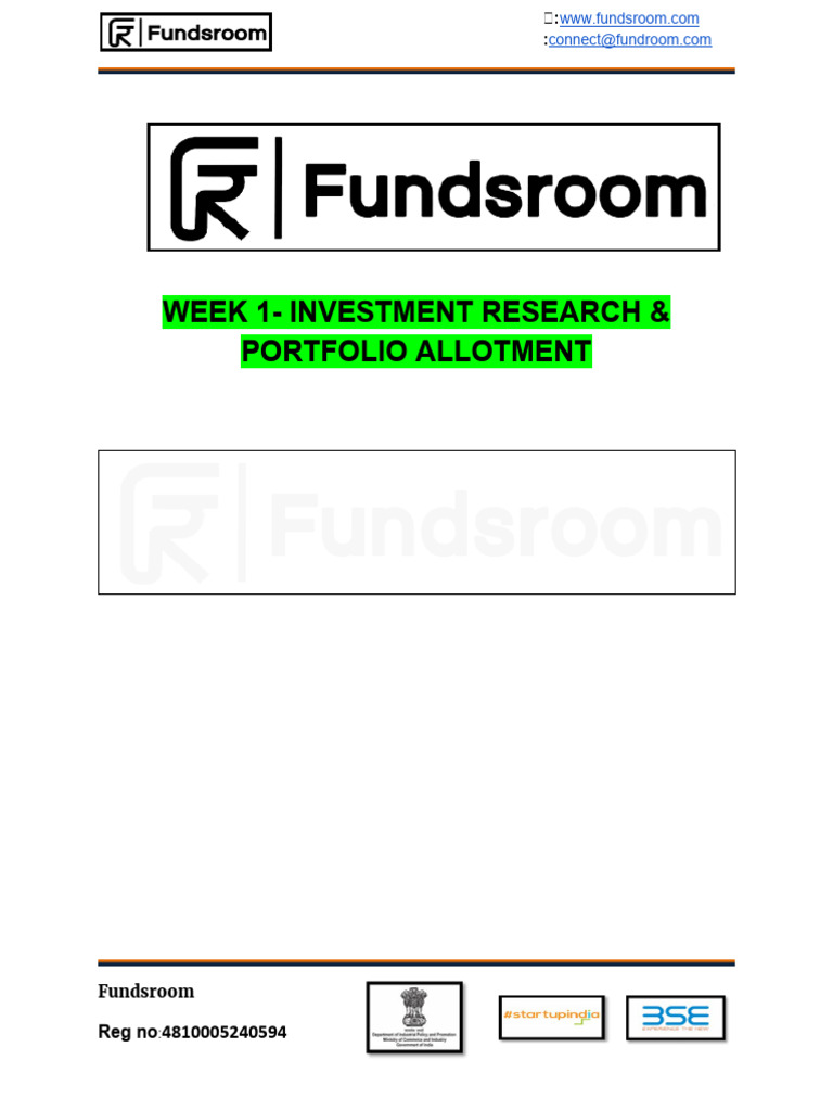 Week 1 - Investment Research - Portfolio Allotment | PDF | Investing | Stocks
