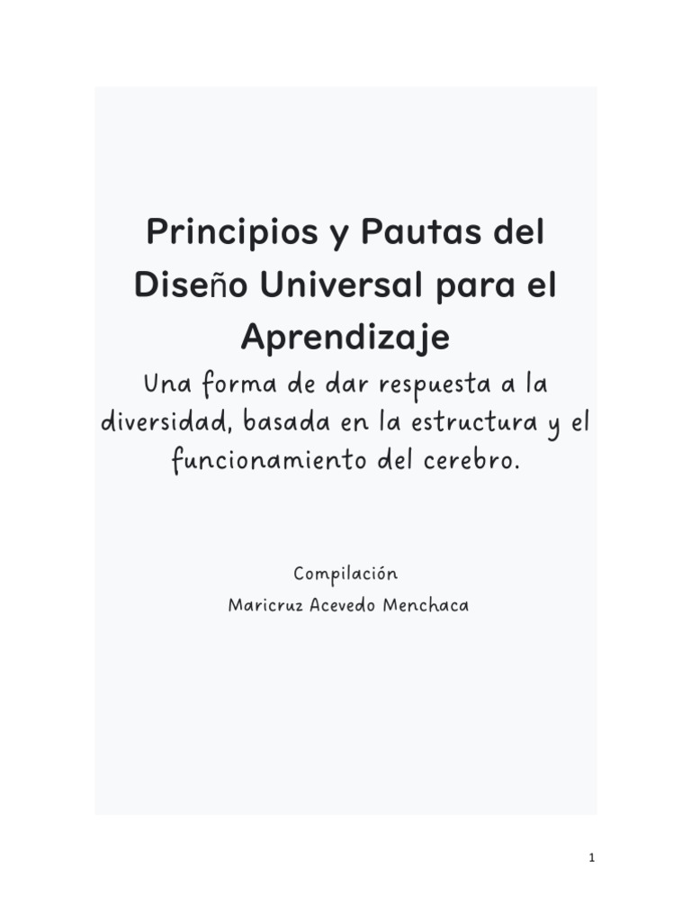 Principios y Pautas Del Diseño Universal para El Aprendizaje | PDF ...