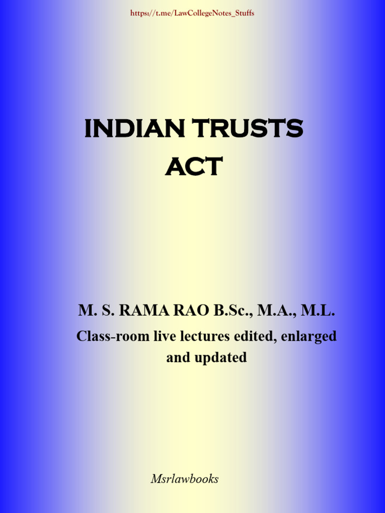 Trust Law Guide for Students | PDF | Trust Law | Trustee