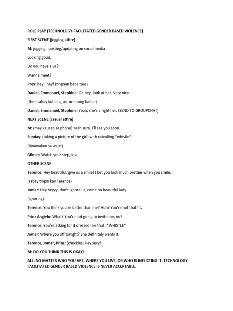 Gender-Based Violence Role Play Script | PDF
