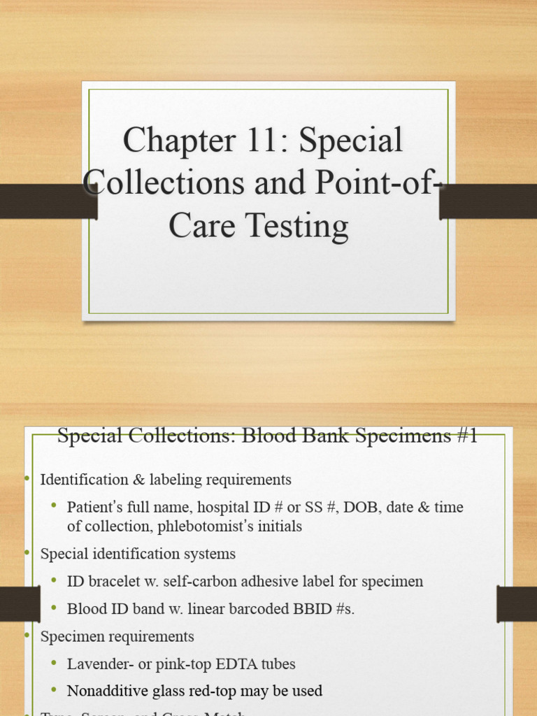Special Collections and Point of Care Testing | PDF | Blood Donation ...