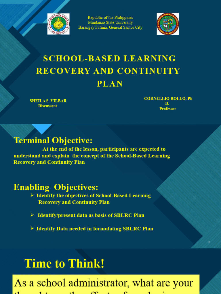 Vilbar Sheila SBLCR Plan-Recovery | PDF