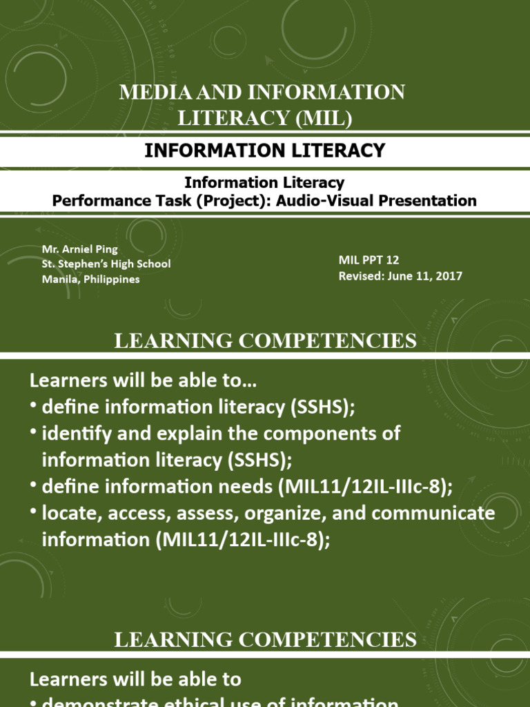 5.MIL 3. Information Literacy - Information Literacy and Performance ...