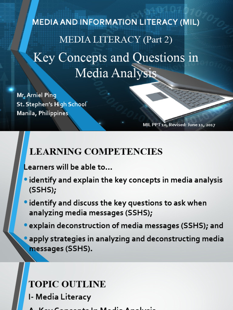 Key Concepts in Media Literacy Analysis | PDF | Attitude (Psychology ...