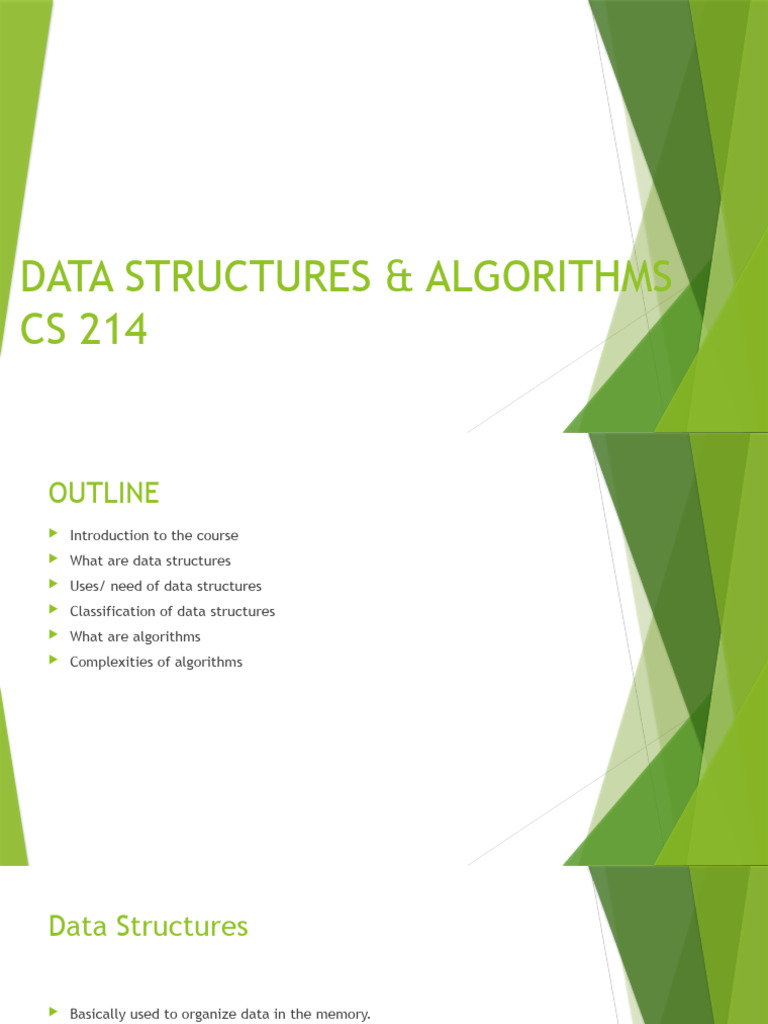 BSIT F21 DS & Algo Lecture 1 | PDF | Algorithms | Time Complexity