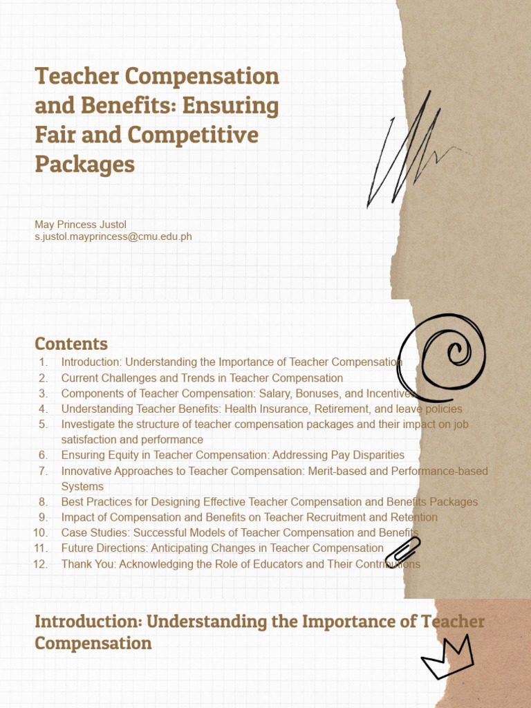 Teacher Compensation and Benefits - Ensuring Fair and Competitive ...