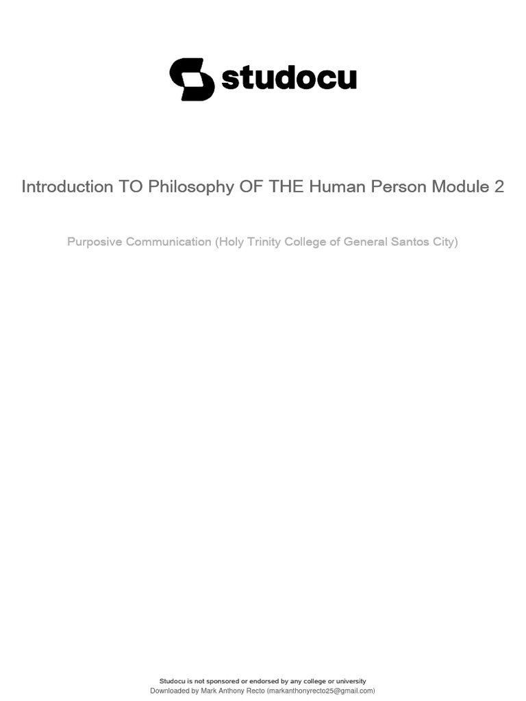 Introduction To Philosophy of The Human Person Module 2 | PDF