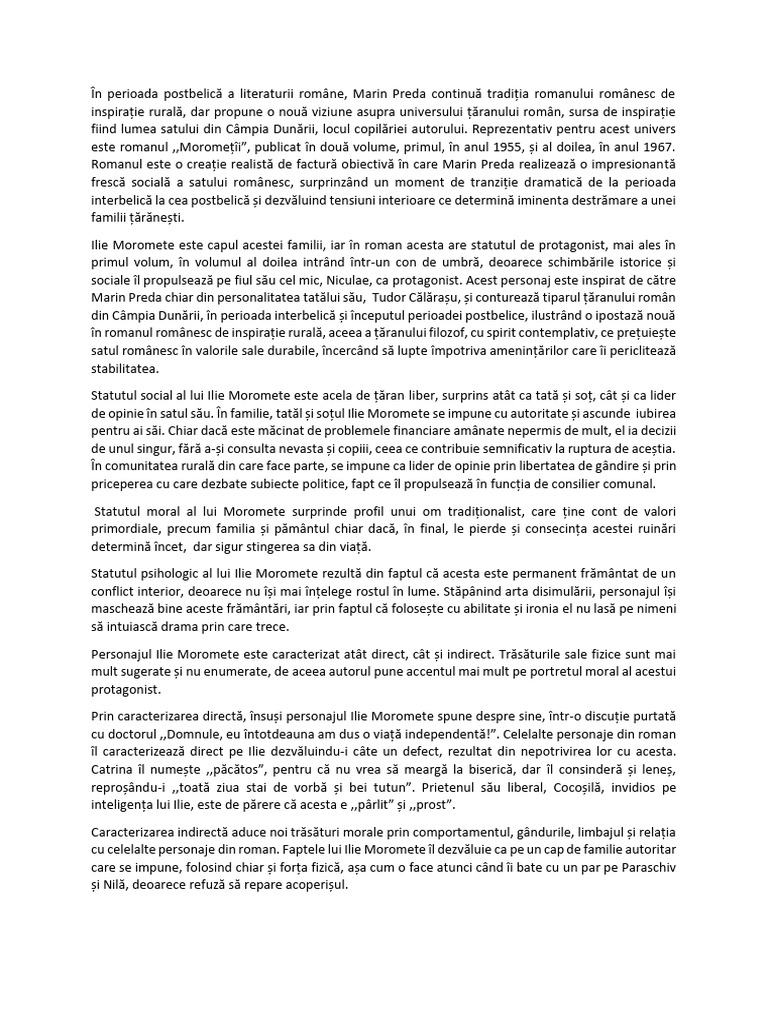Ilie Moromete | PDF