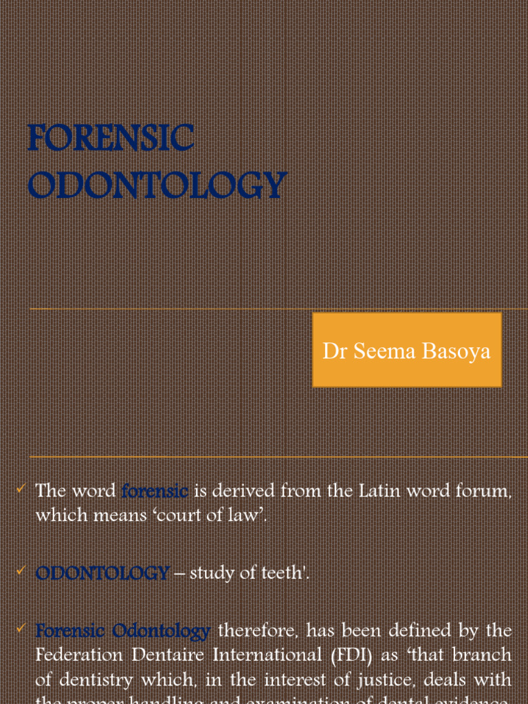 Forensic Odontology: Bite Mark Analysis | PDF