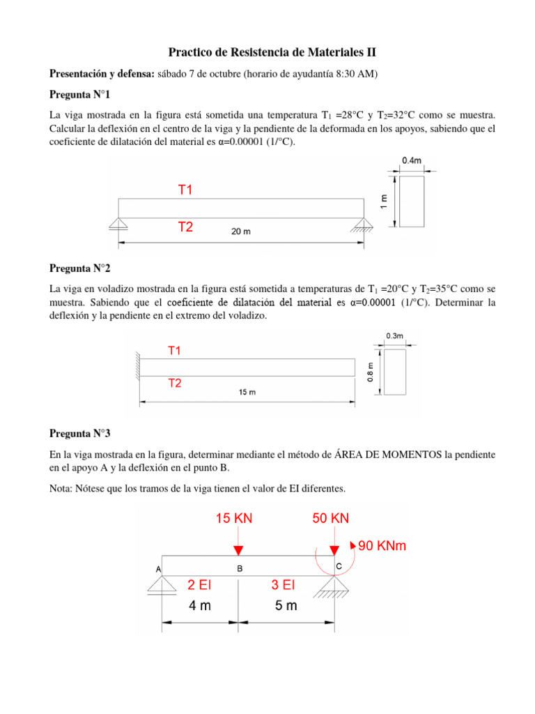 Practico N°3 Resistencia de Materiales II | PDF