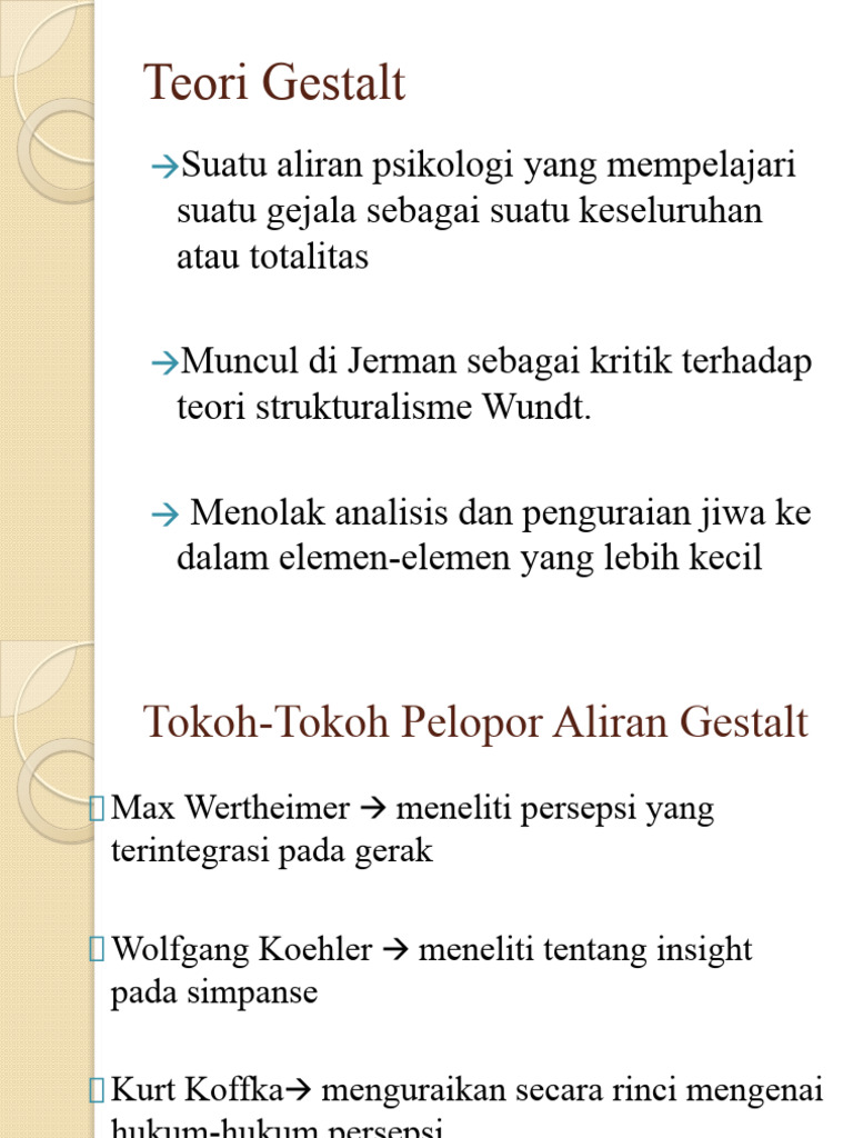 Teori Gestalt | PDF | Filsafat