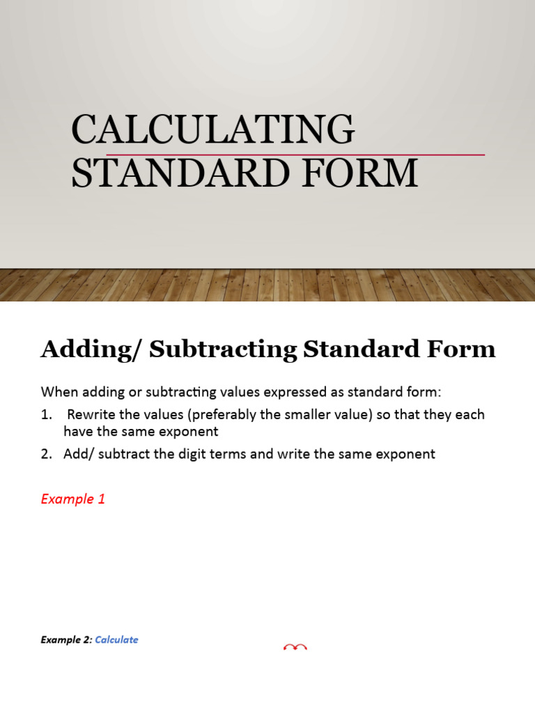 Calculating Standard Form | PDF