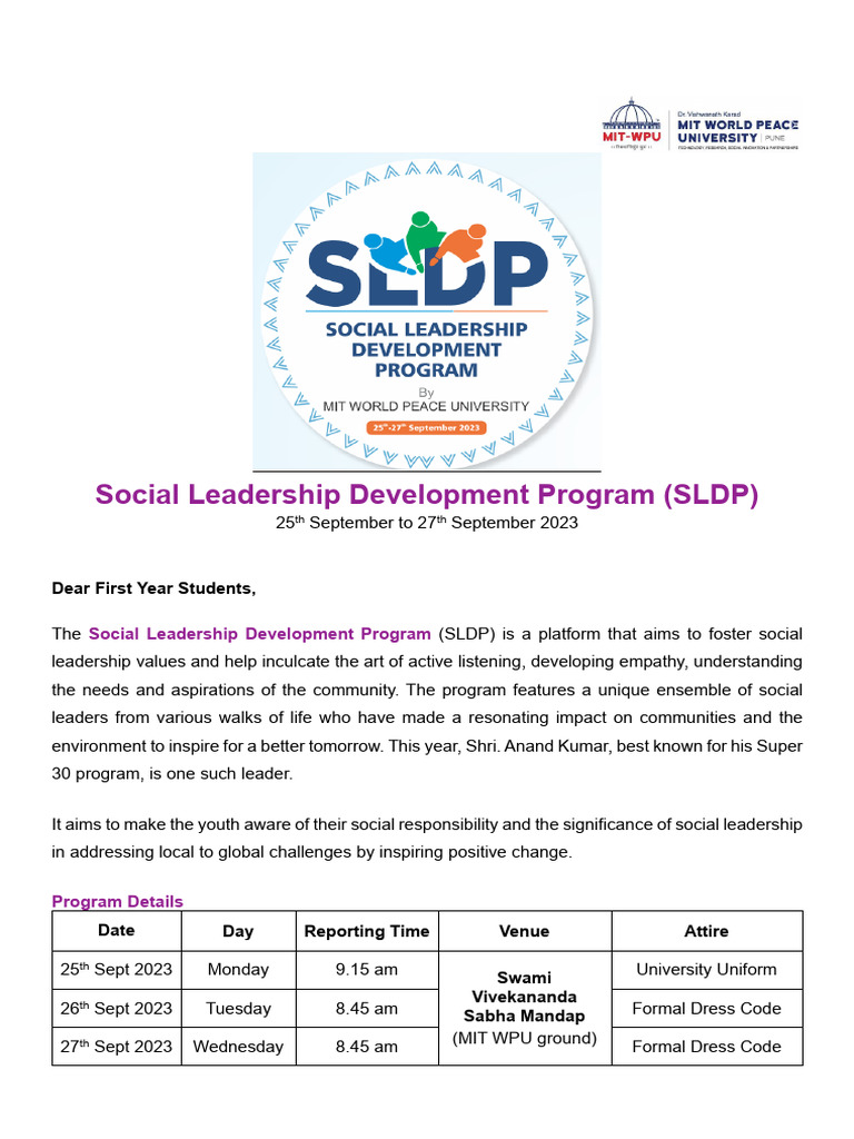 SLDP 23 Student Information | PDF