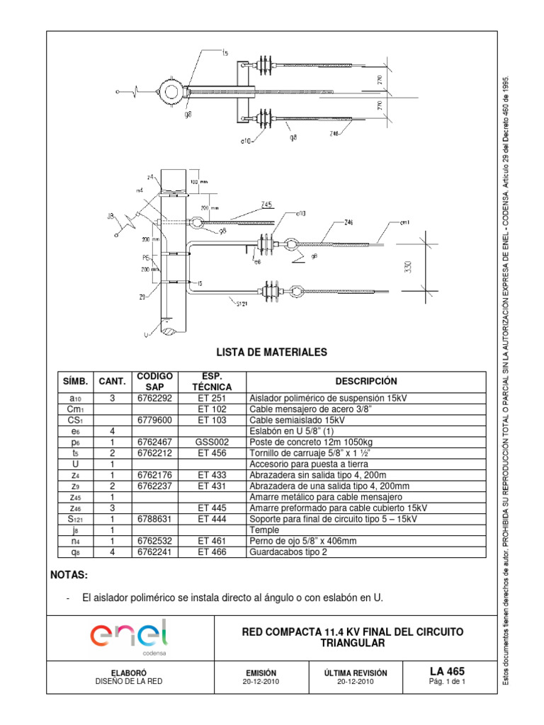 La 465 Red Compacta 11.4 KV Final Del Circuito Triangular | PDF