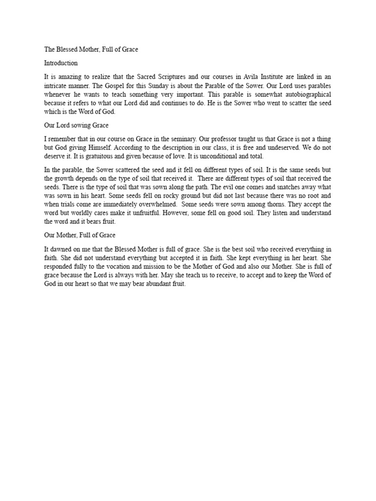 Mary Full of Grace | PDF