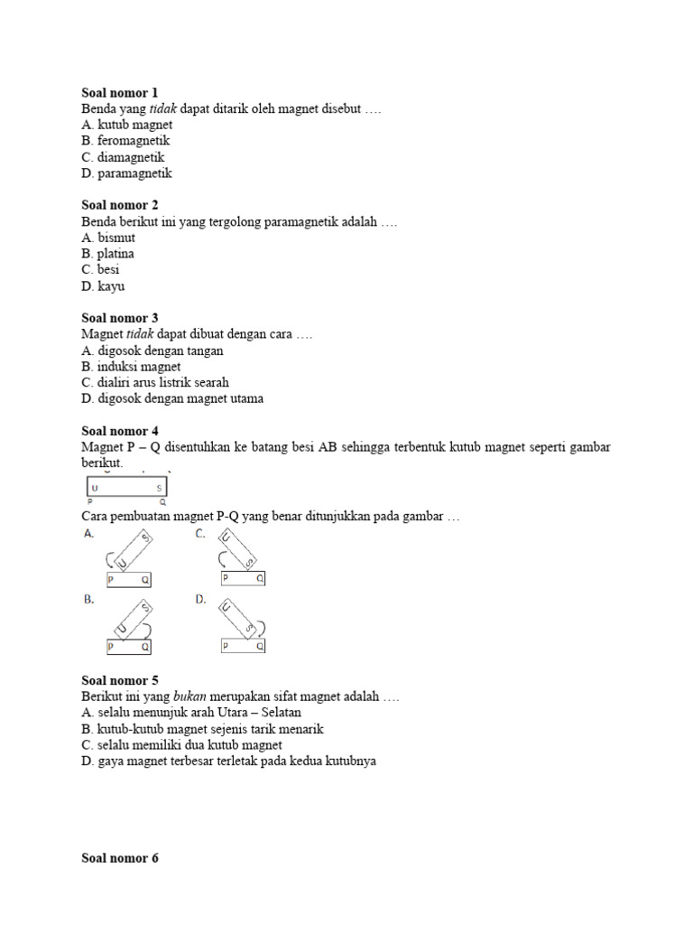 Soal Magnet dan Paramagnetisme | PDF | Seni | Sains & Matematika