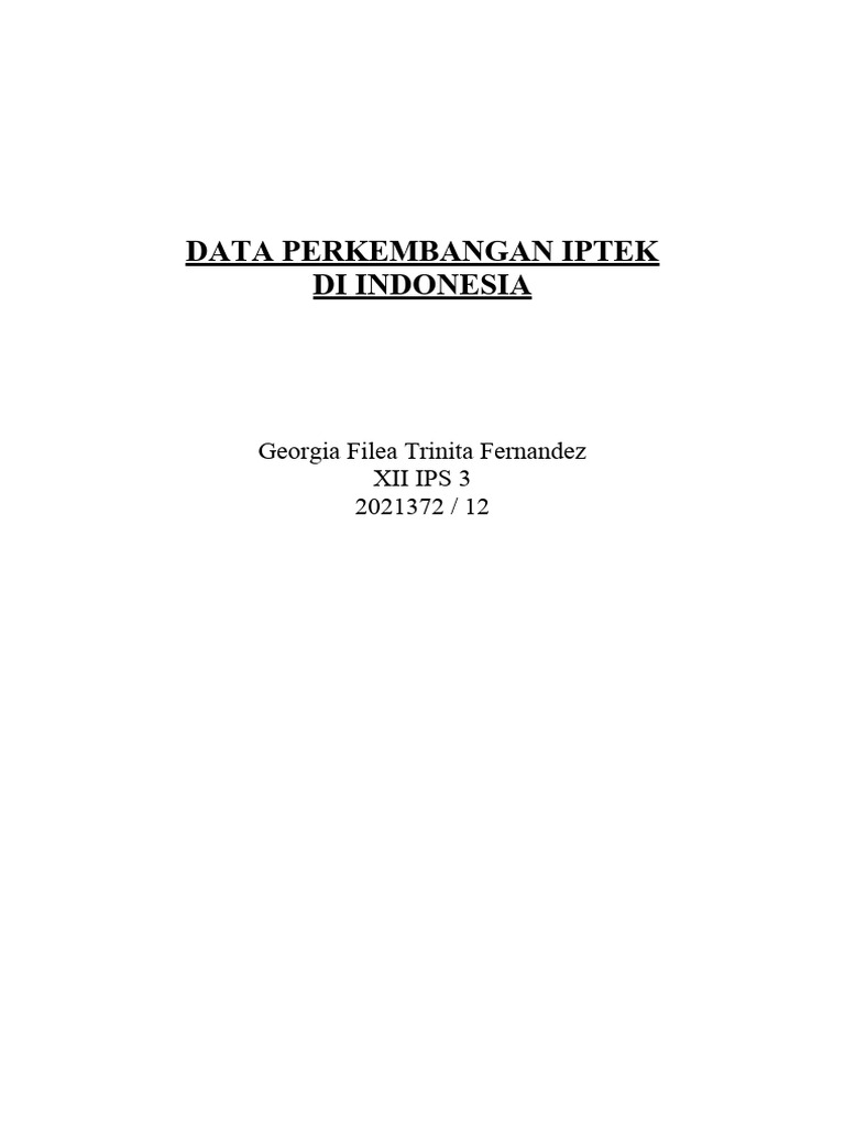 Data Perkembangan Iptek | PDF