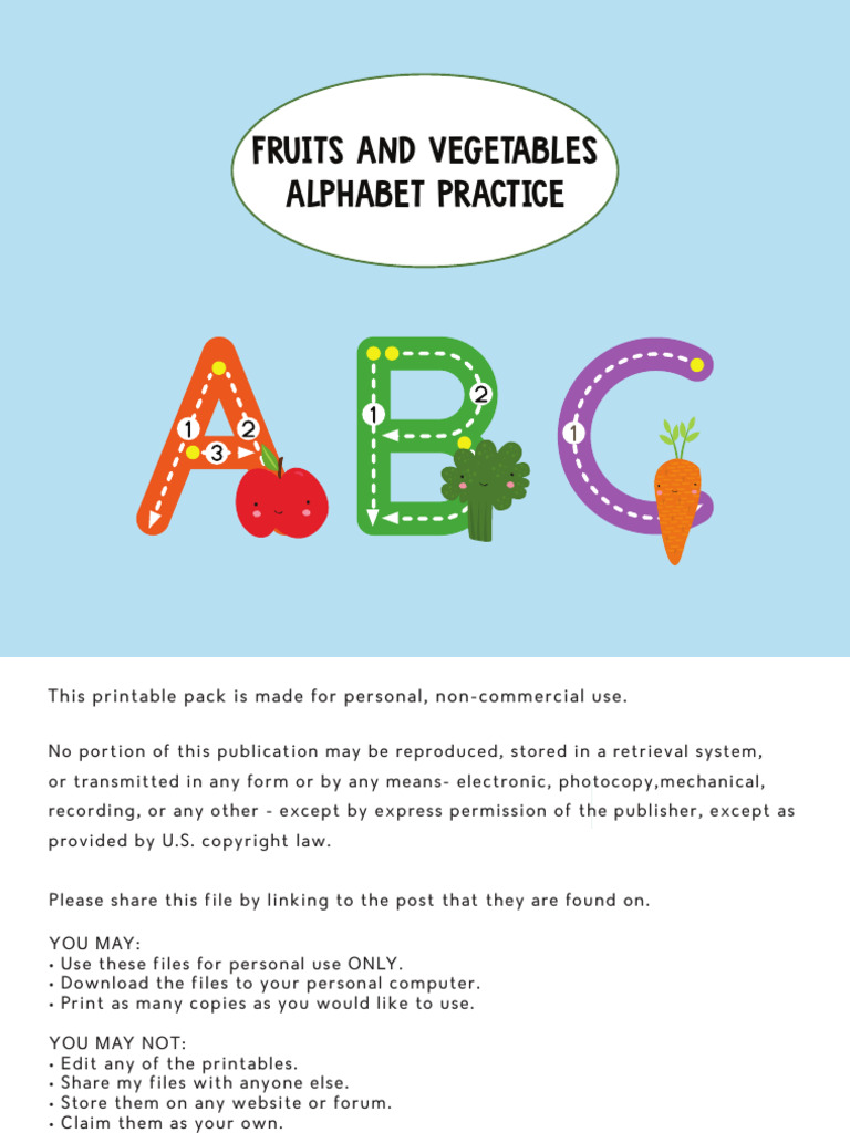 Fruit and Vegetables Abc Pack | PDF