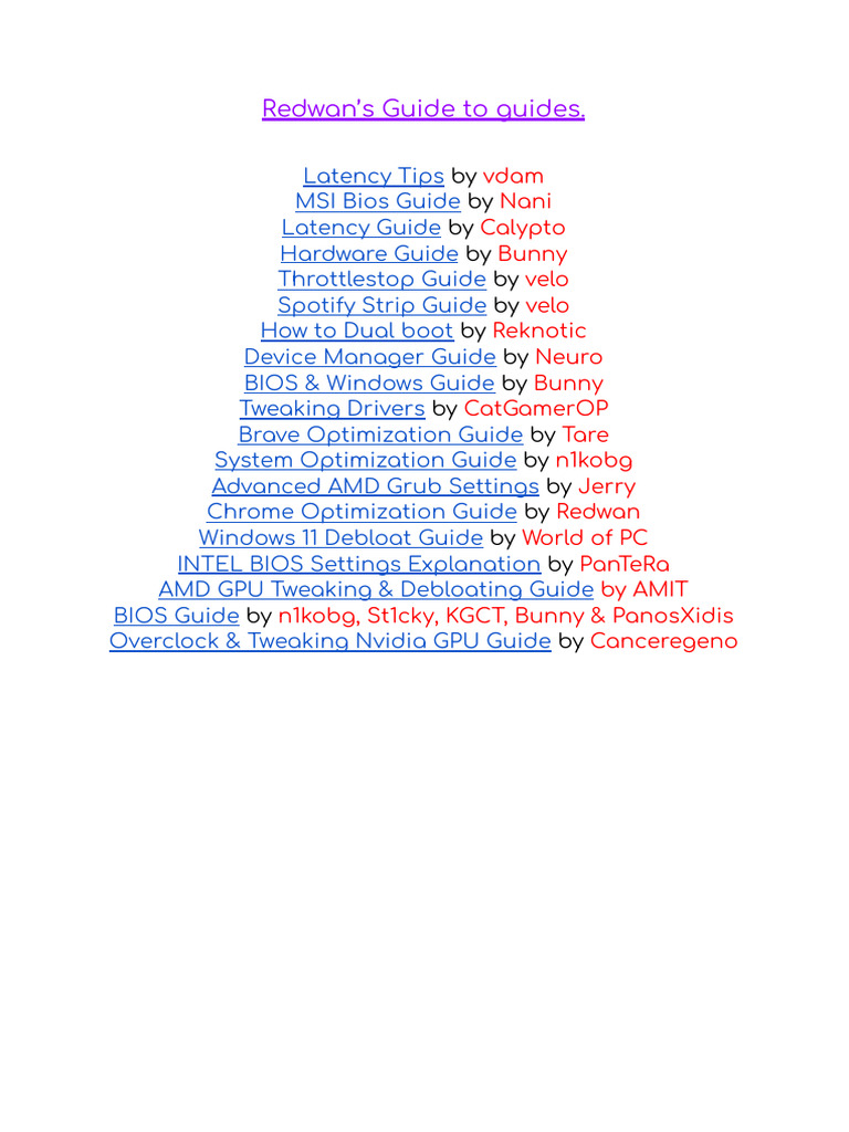 Redwan's Guide To Guides | PDF