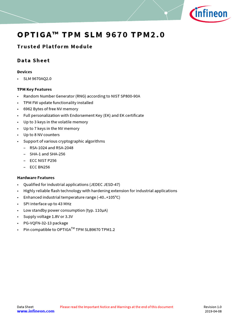 Infineon-SLM 9670-DataSheet-v01 - 00-EN | PDF