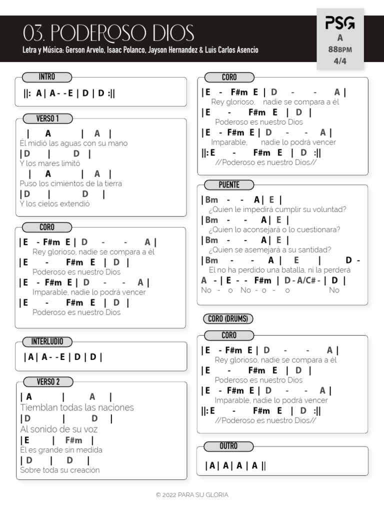 Poderoso Dios (A) - Acordes | PDF