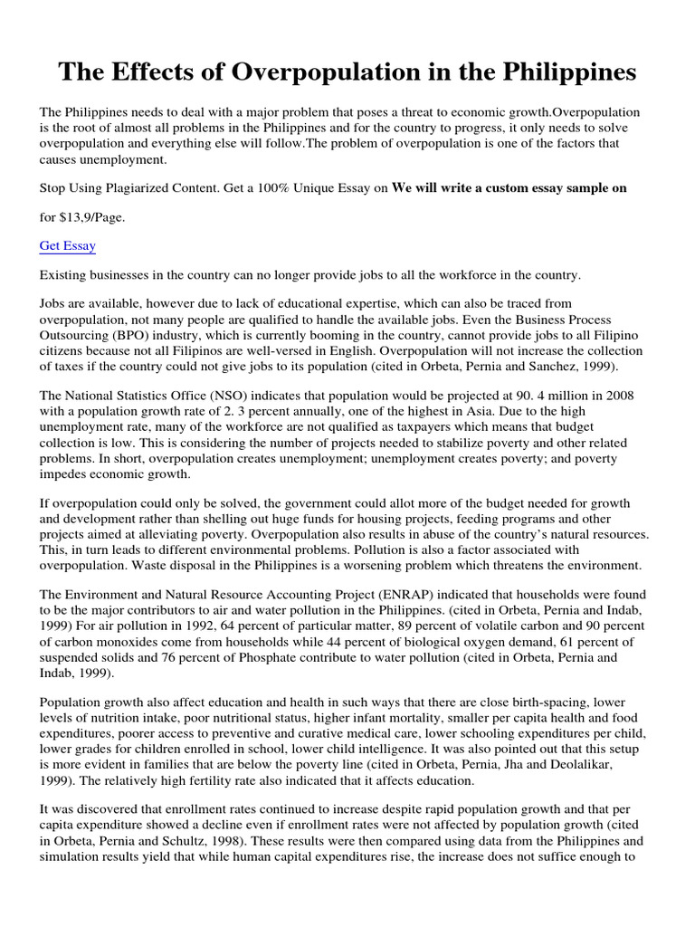Tackling Overpopulation in the Philippines | PDF | Air Pollution | Poverty