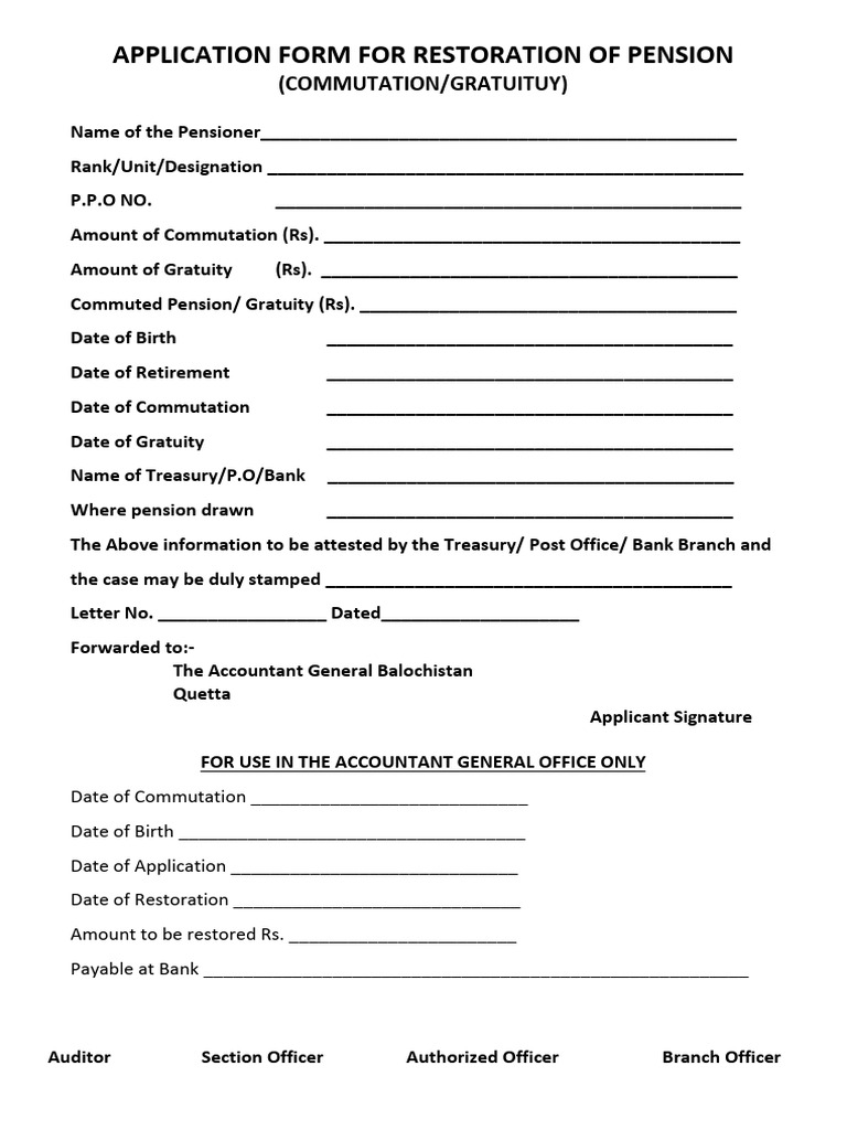 Restoration Form | PDF