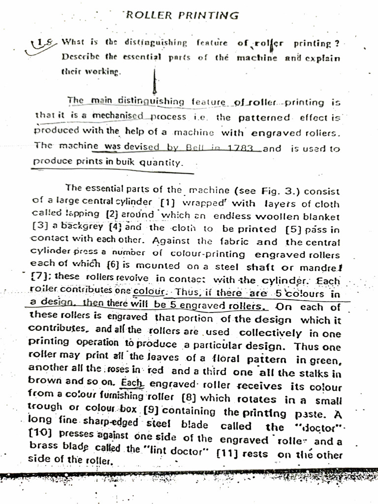 Roller Printing, Its Advantages, Defects Occurred During Printing and ...