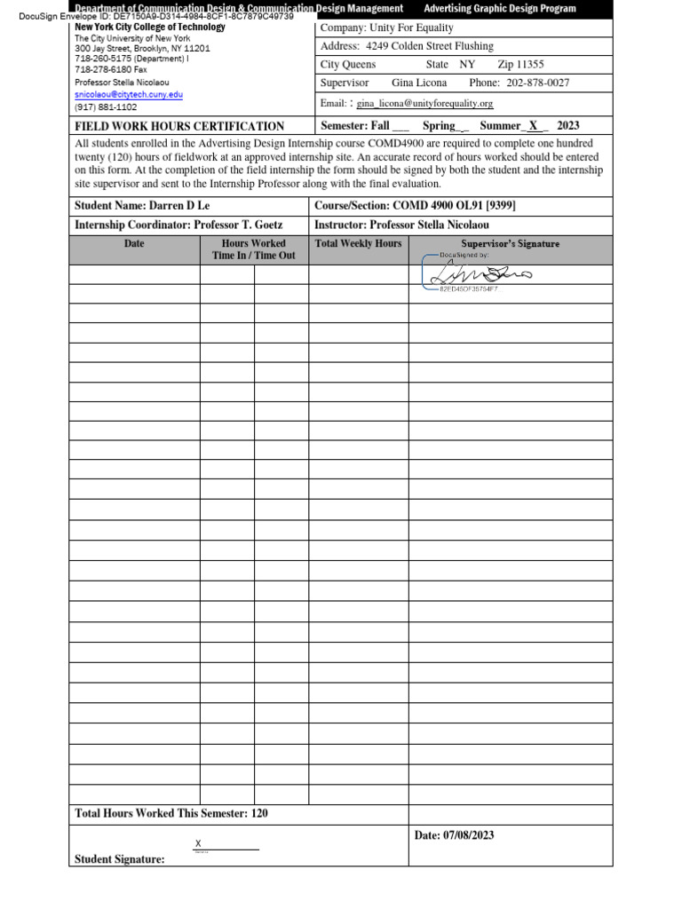 Complete With DocuSign Internship Field Work | PDF