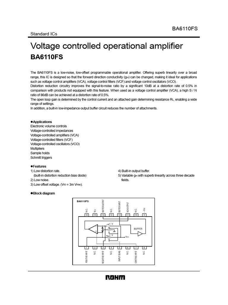 Ba 6110 | PDF | Operational Amplifier | Amplifier