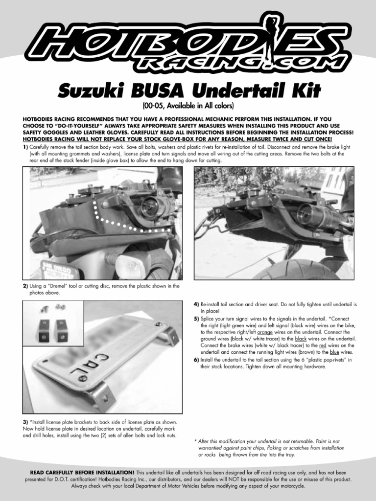 Hayabusa 1999 07 Undertail Installation | PDF