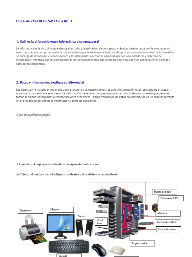 Esquema para Tarea para Unidad 1 Mod 2.2018-2 | PDF | Hardware de la computadora | Programación ...