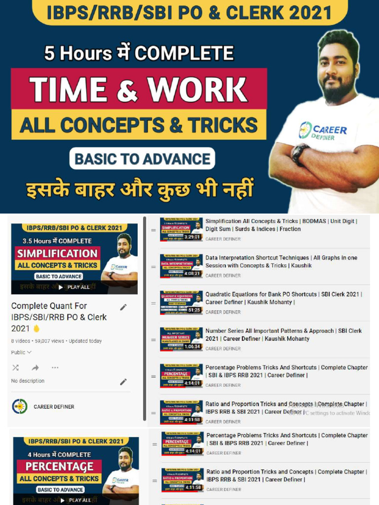 TIME & WORK Complete Chapter | PDF