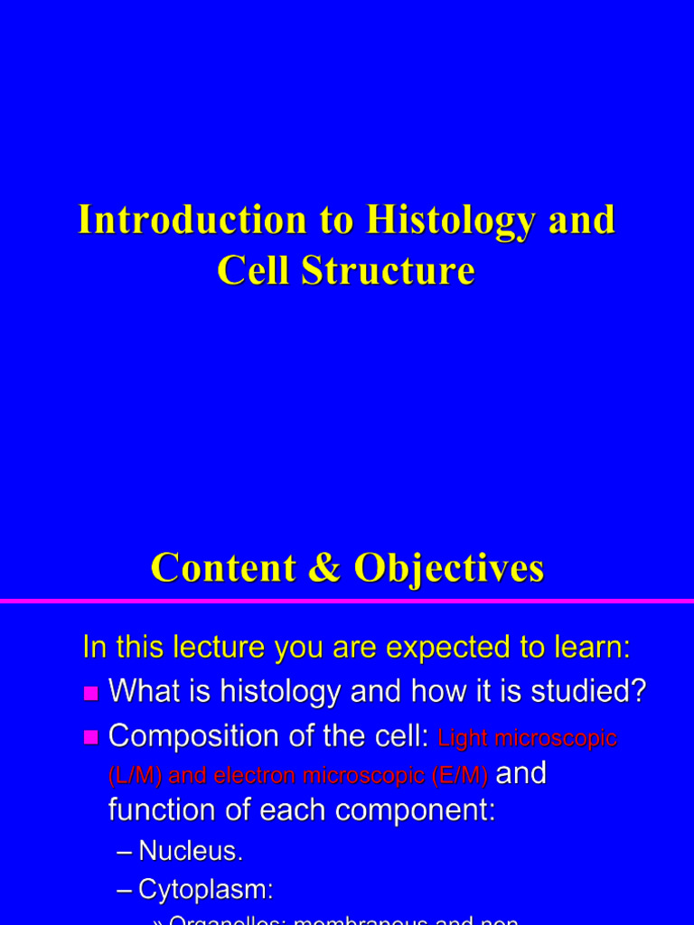 Introduction To Histology and Cell Structure | PDF