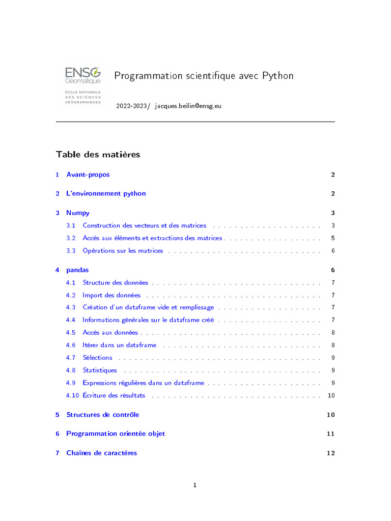 Cours Prog Sci | PDF