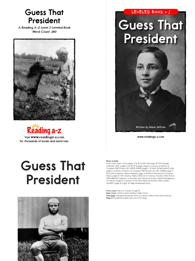 J Guess That President | PDF | Presidents Of The United States ...