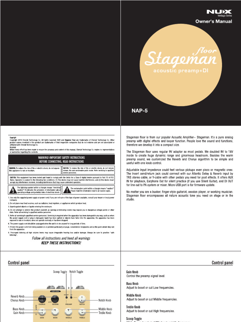 NUX NAP-5 Stageman Floor User Manual | PDF