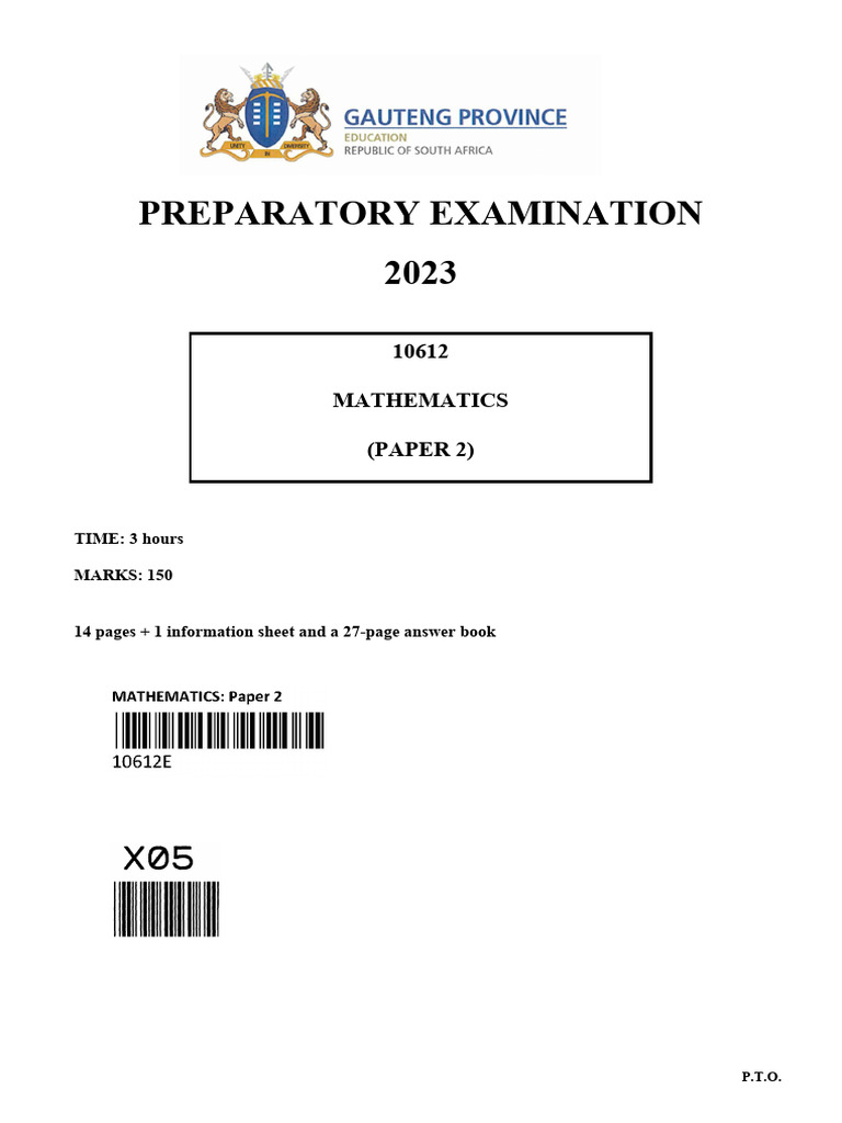Mathematics P2 Eng - x5 | PDF