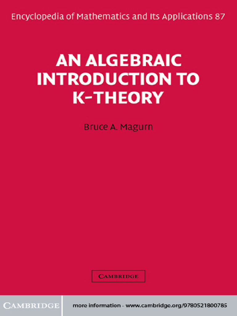 (Encyclopedia of Mathematics and Its Applications) Magurn B.A. - An Algebraic Introduction To K ...