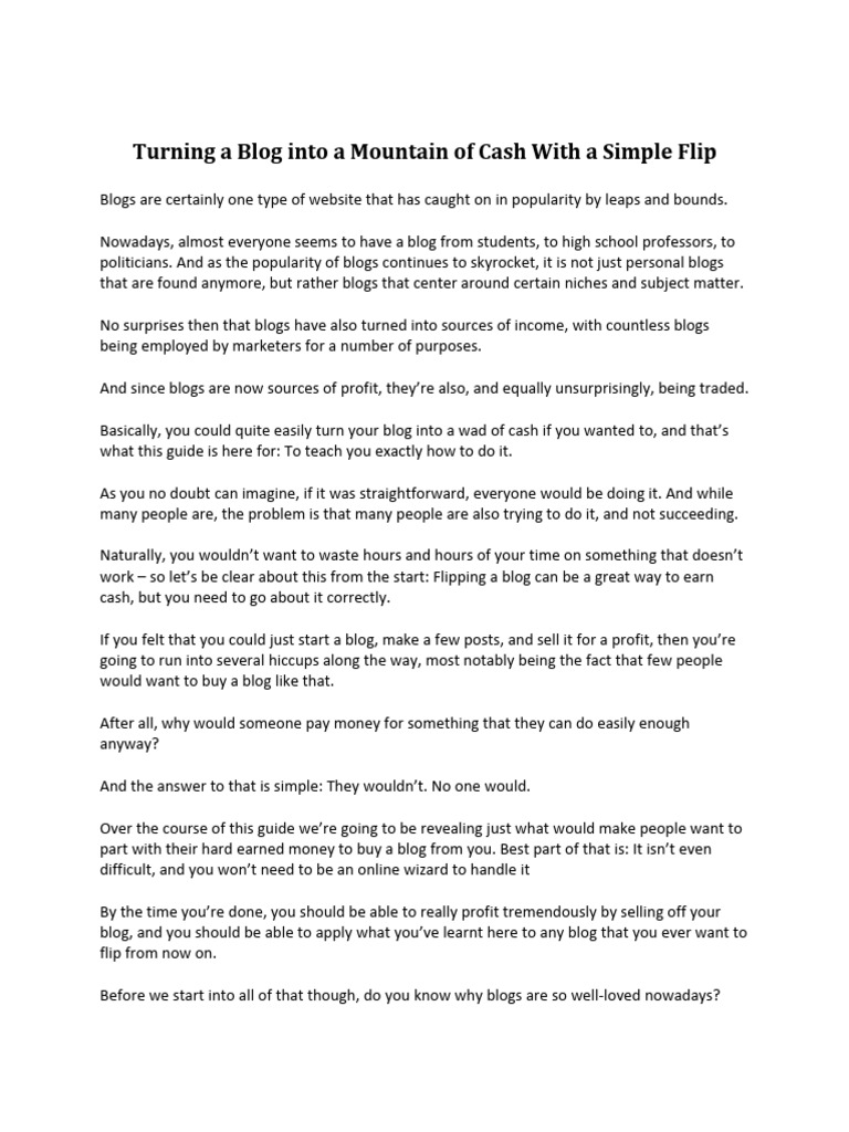 Tons of Cash by Flipping | PDF
