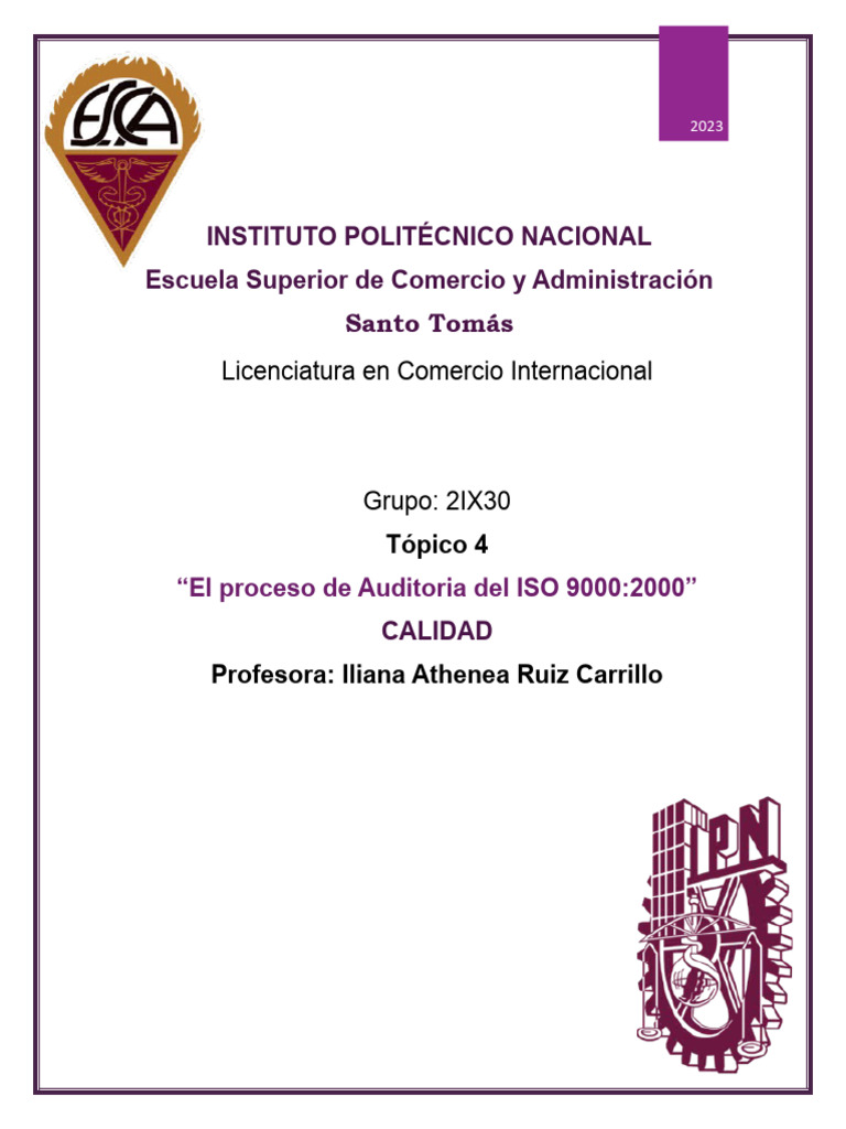 El Proceso de Auditoria Del Iso 9000 | PDF | Auditoría | Sistema de ...