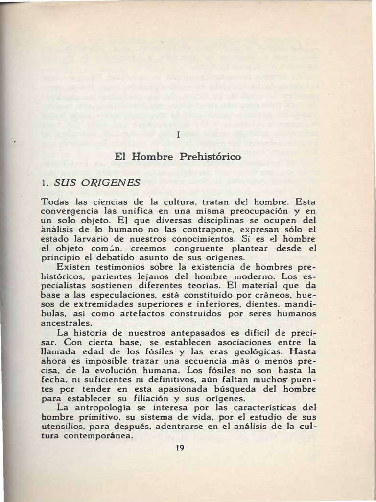 Lectura 1. El Hombre Prehistórico - Calderón - 19-36 | PDF ...