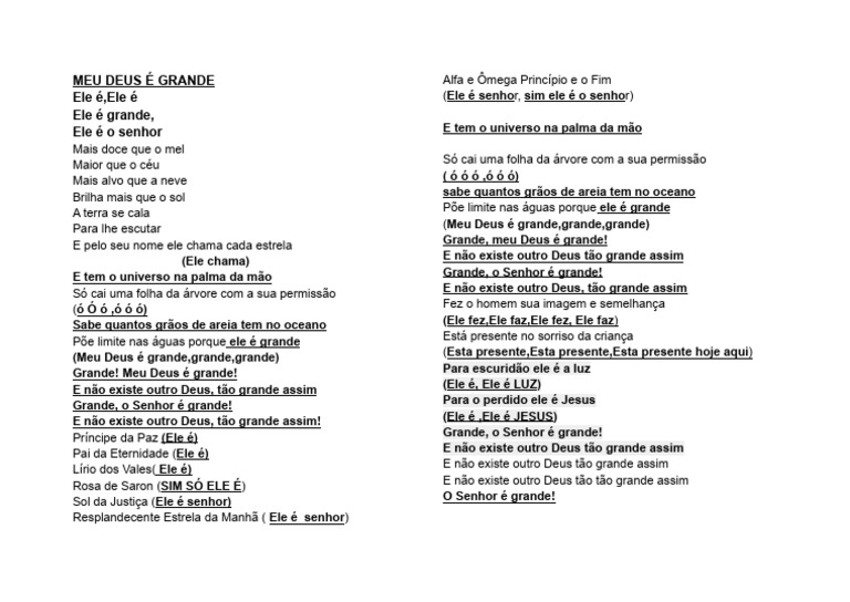 Meu Deus É Grande | PDF