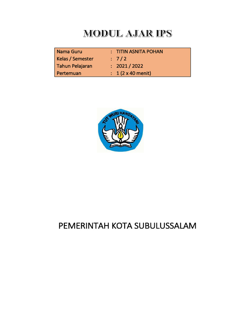 Modul Ajar Ips - Kelas 7 | PDF