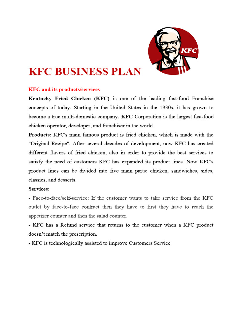 Group 7 - KFC's Business Plan | PDF