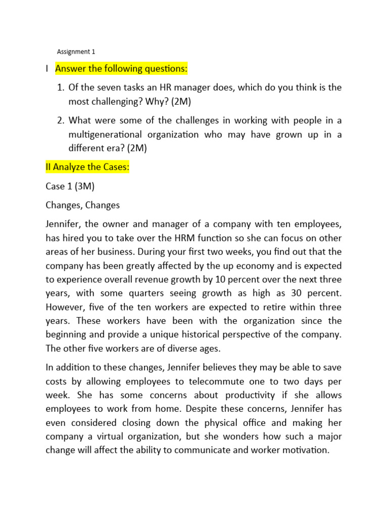 HR Assignment-1 | PDF | Human Resource Management | Employment