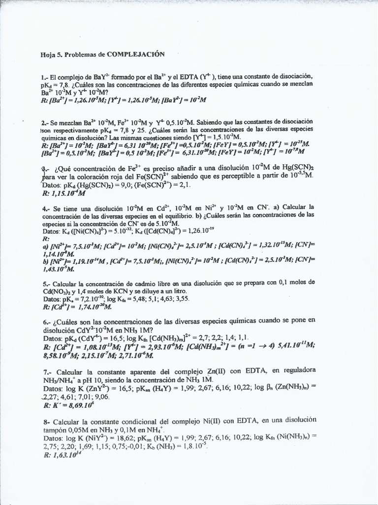 Problemas de Complejos | PDF