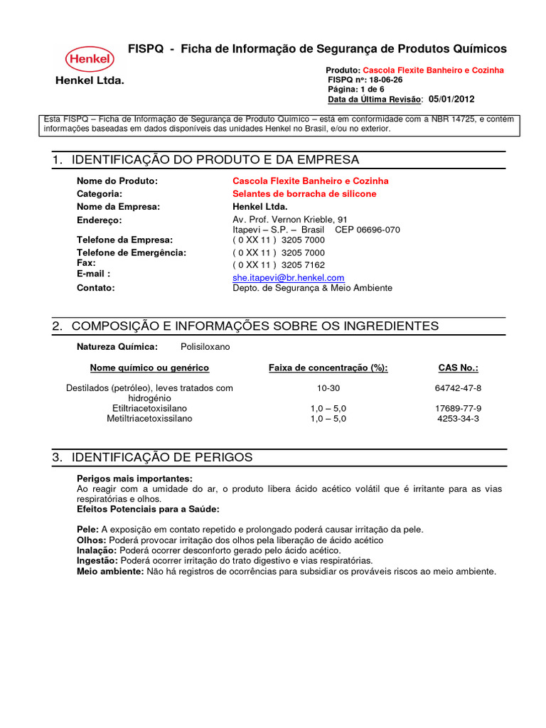 FISPQ Silicone | PDF