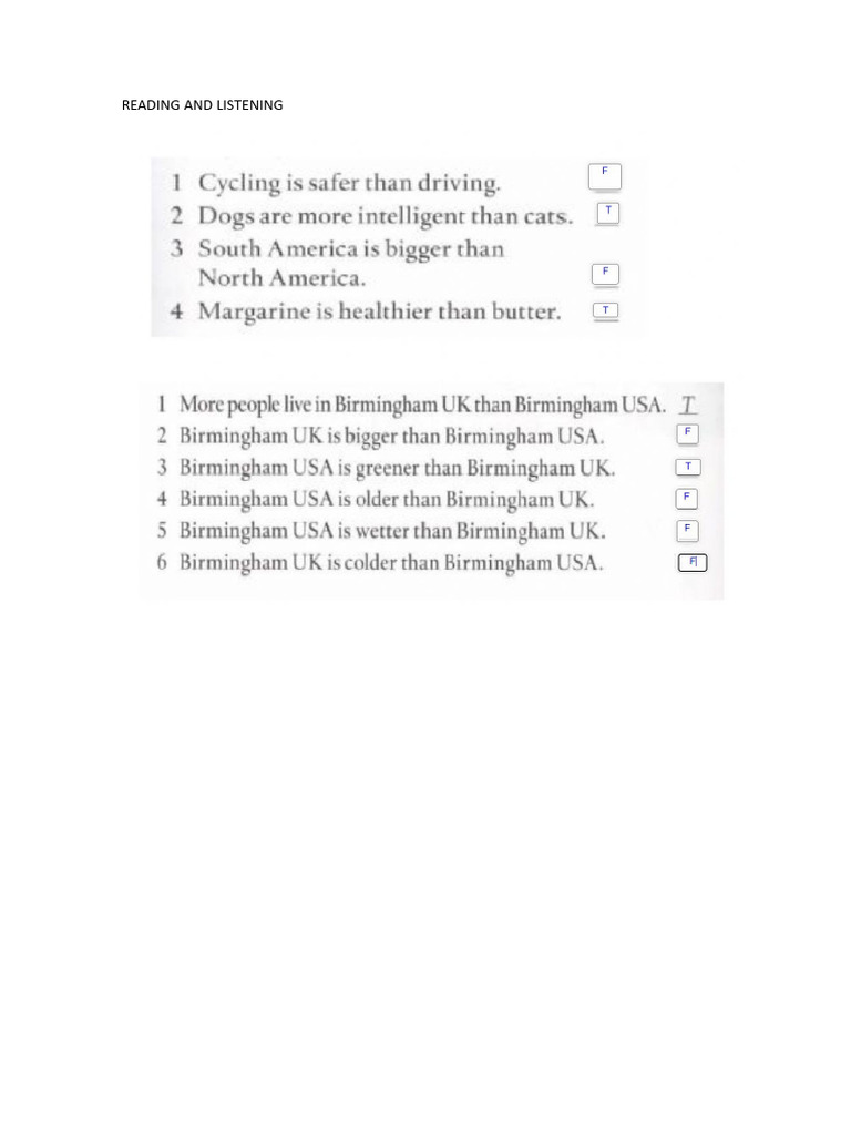 Reading And Listening PDF