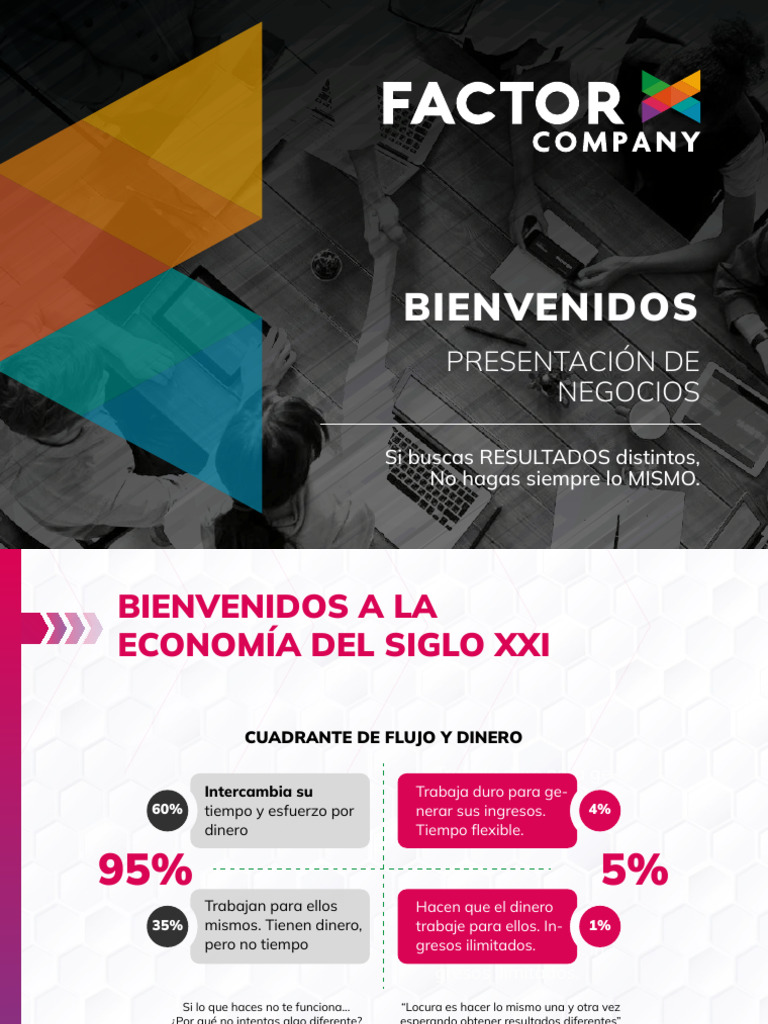 Presentación de Negocios Factor X Company | PDF | Business | Economias